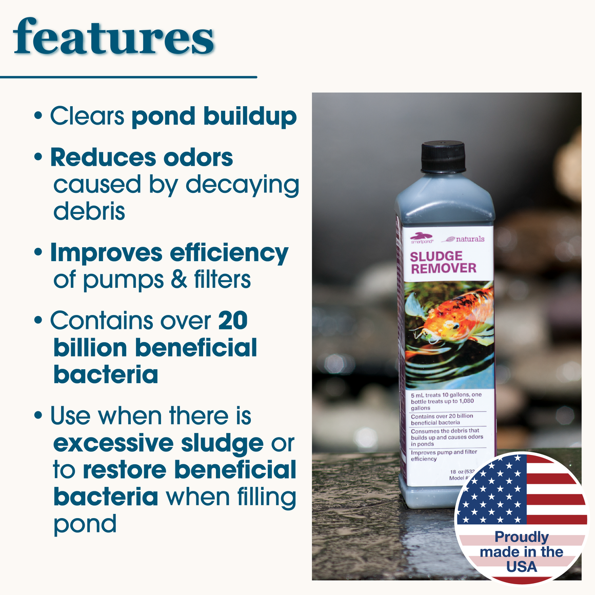 Liquid Sludge Remover, 18 oz. for ponds - smartpond®