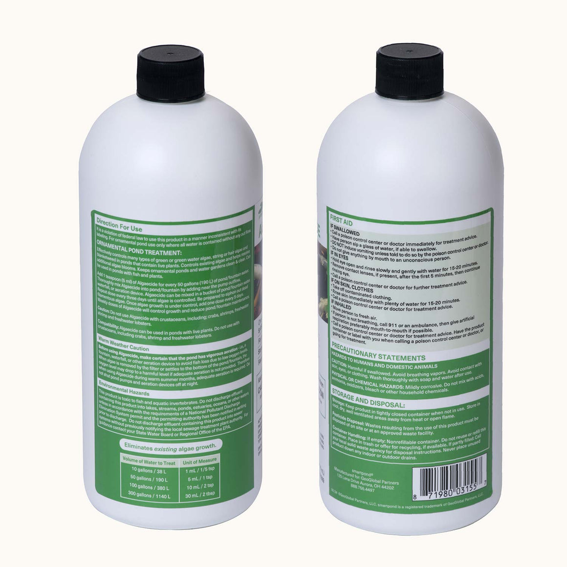 Liquid Algaecide, 32 oz. for ponds- smartpond®